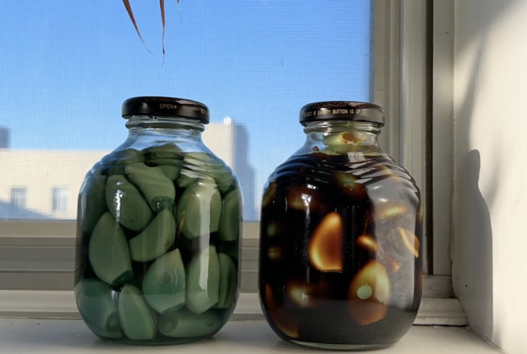 How to Make LaBa Garlic Pickled Green Garlic in White and Brown Vinegar ...